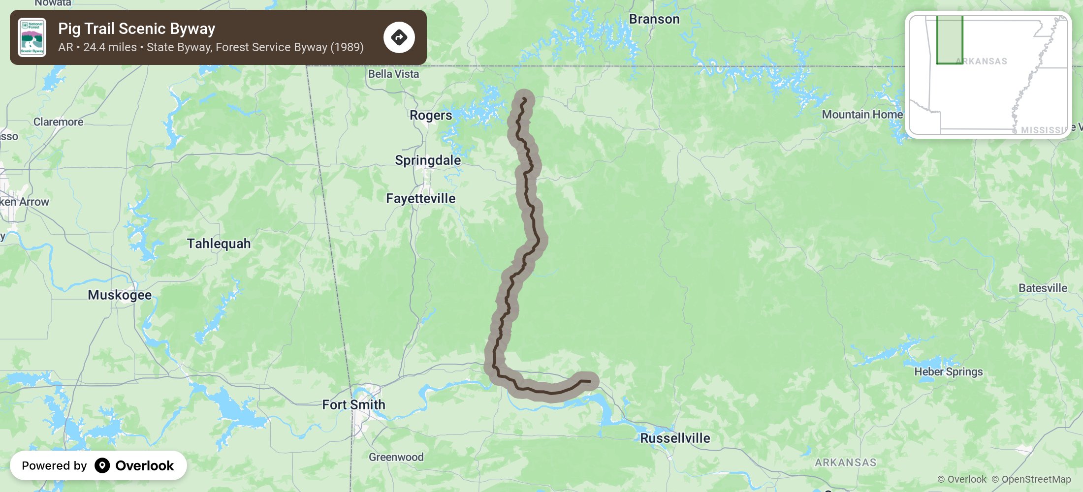 Pig Trail Scenic Byway on OverlookMaps.com