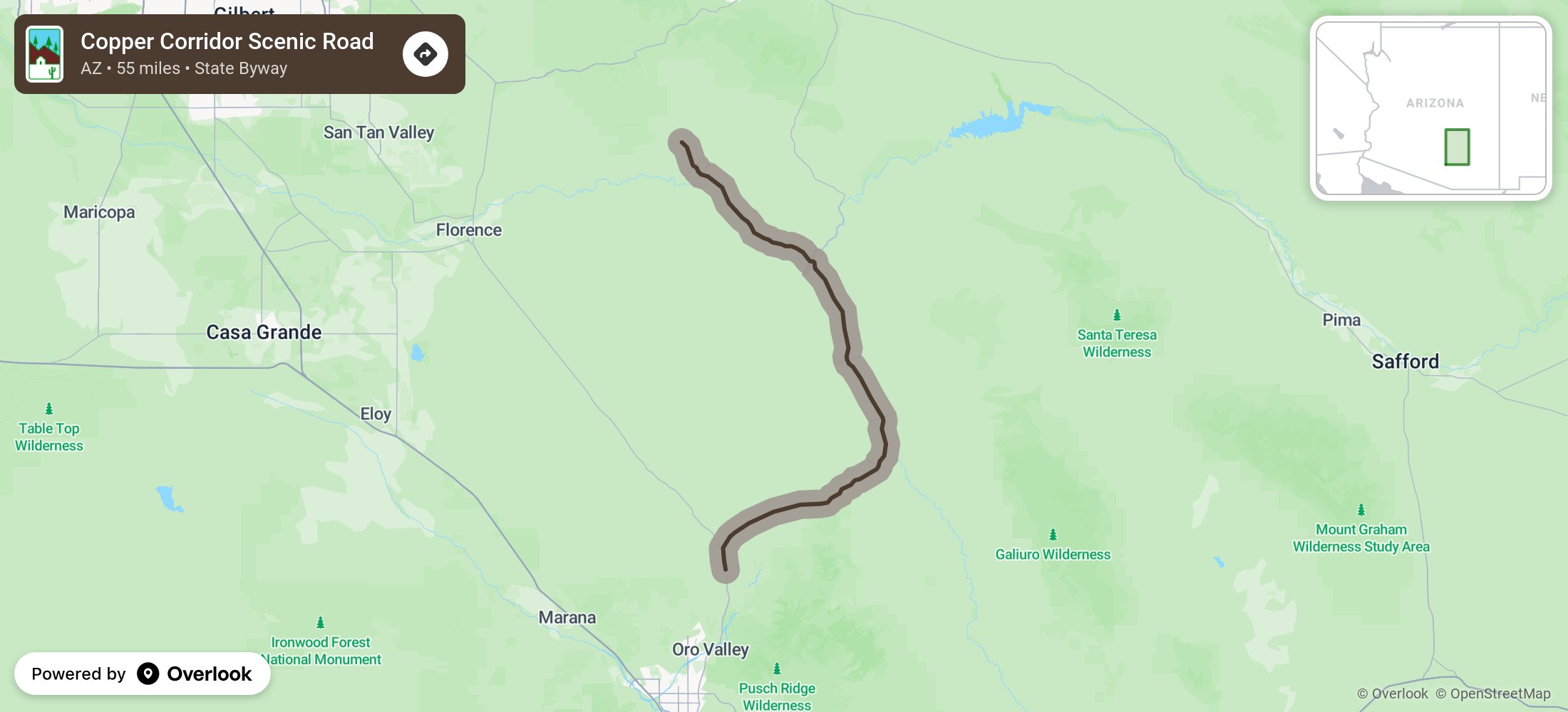 Copper Corridor Scenic Road on OverlookMaps.com