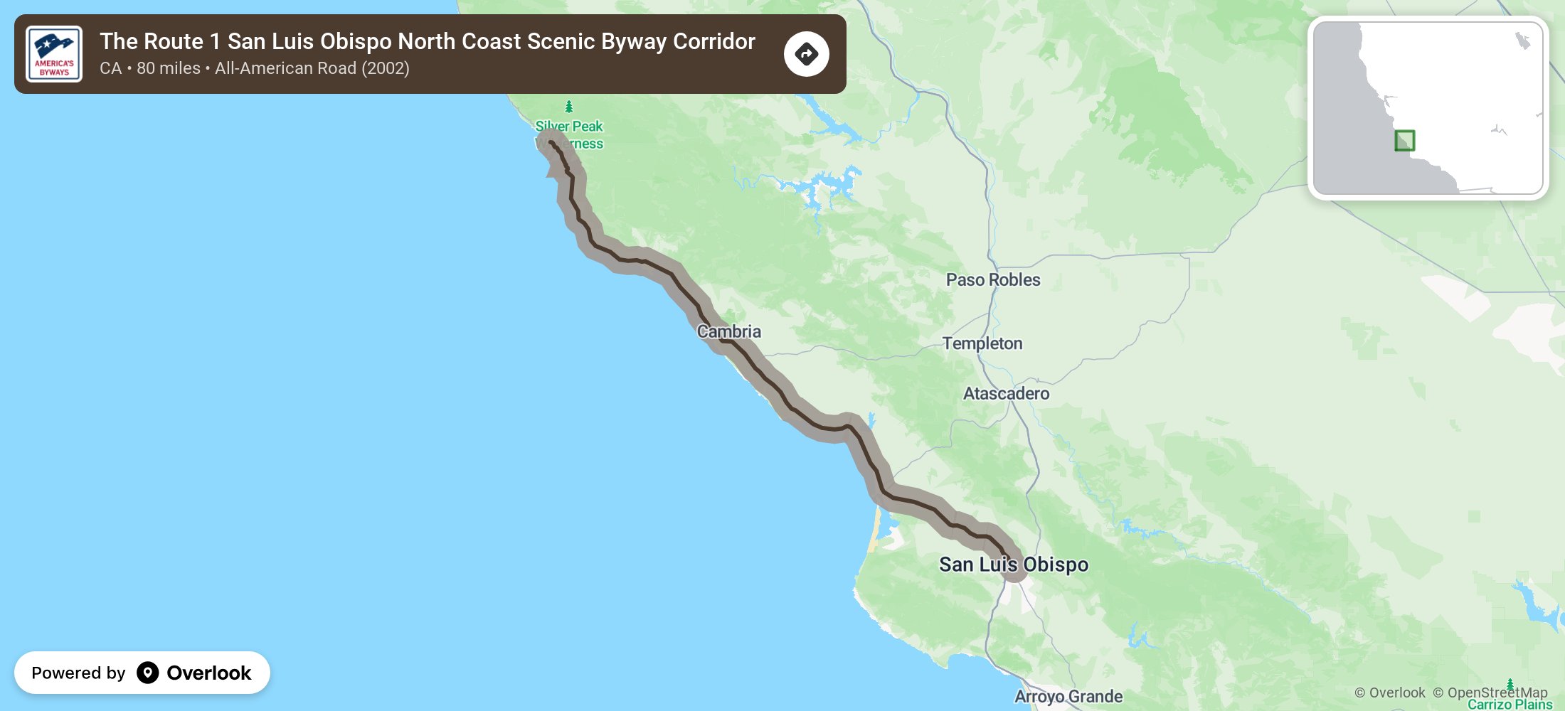 The Route 1 San Luis Obispo North Coast Scenic Byway Corridor on ...
