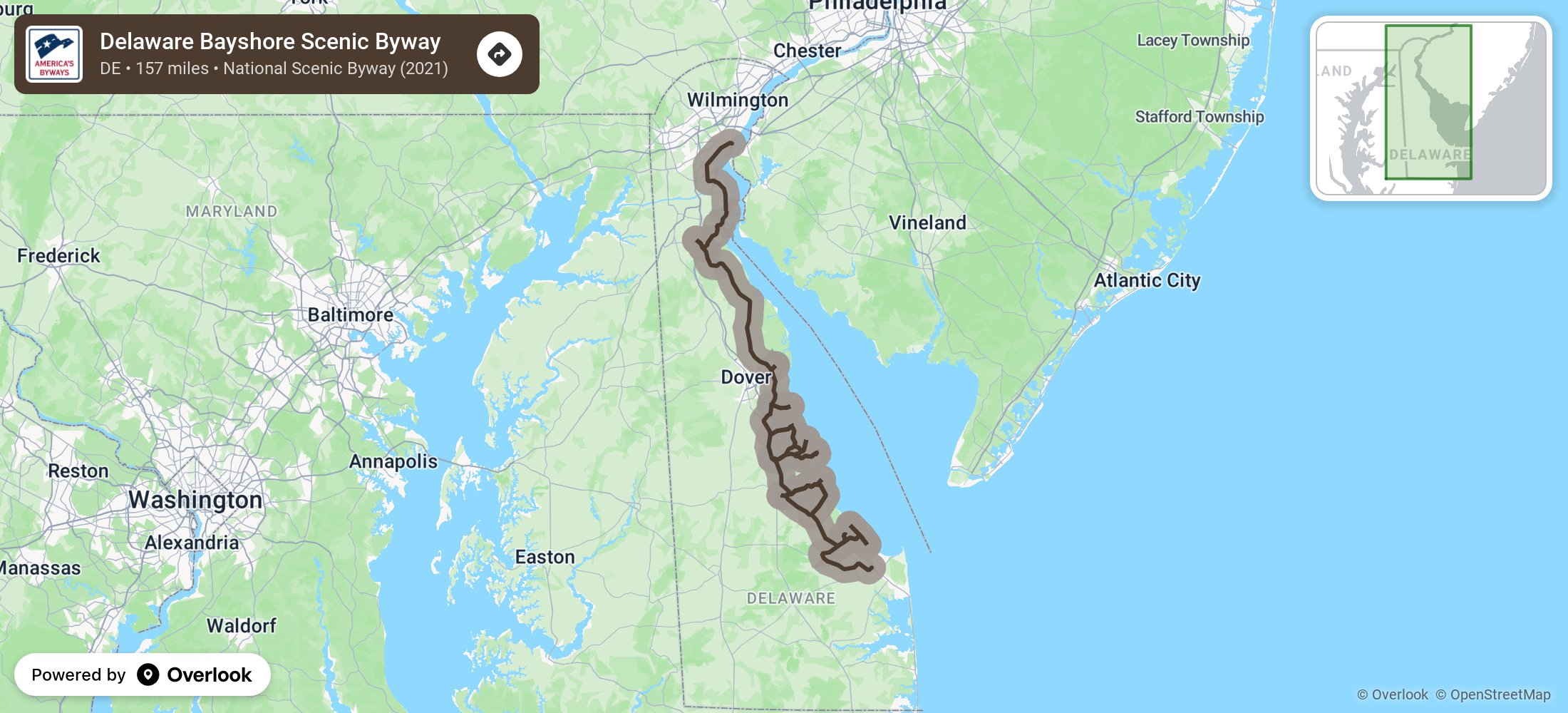 Delaware Bayshore Scenic Byway on OverlookMaps.com
