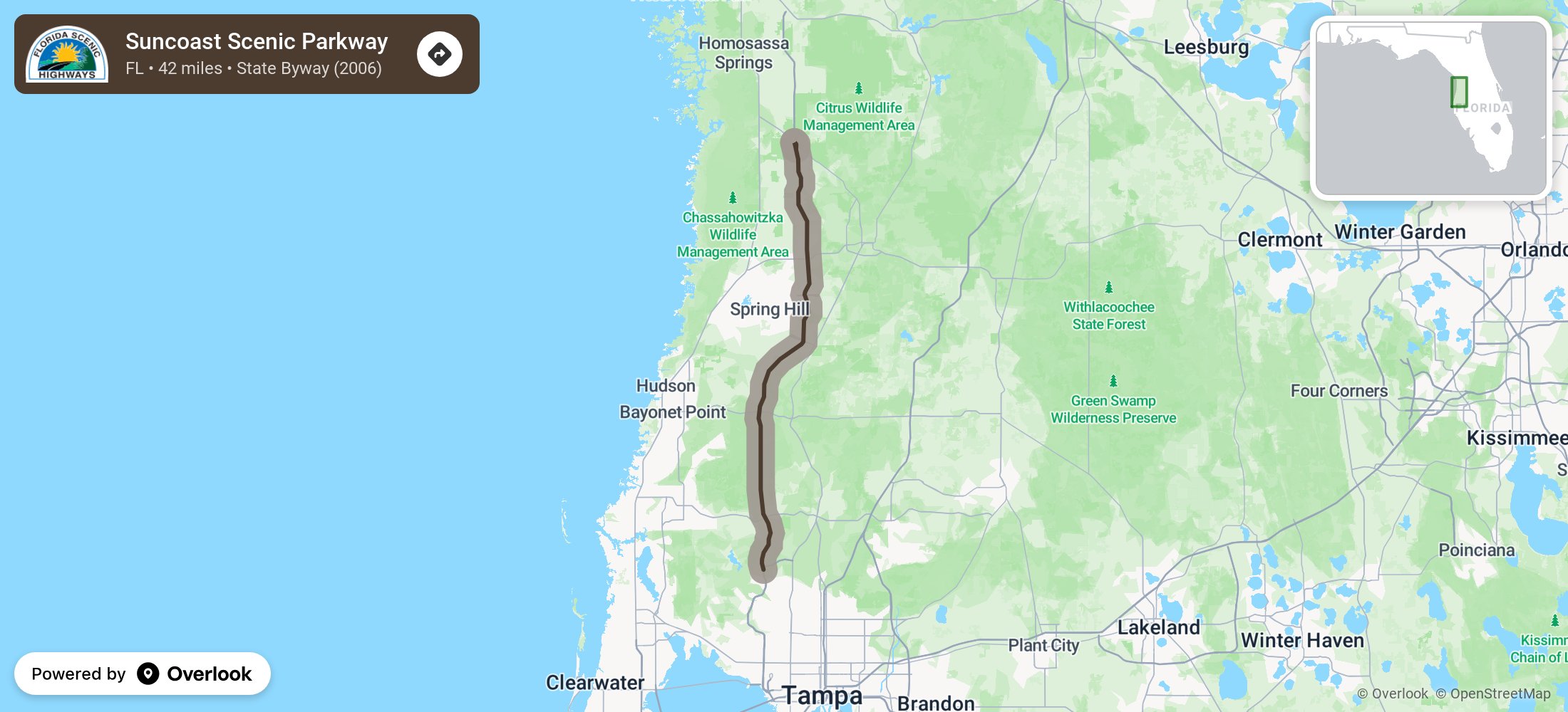 Suncoast Scenic Parkway on OverlookMaps.com