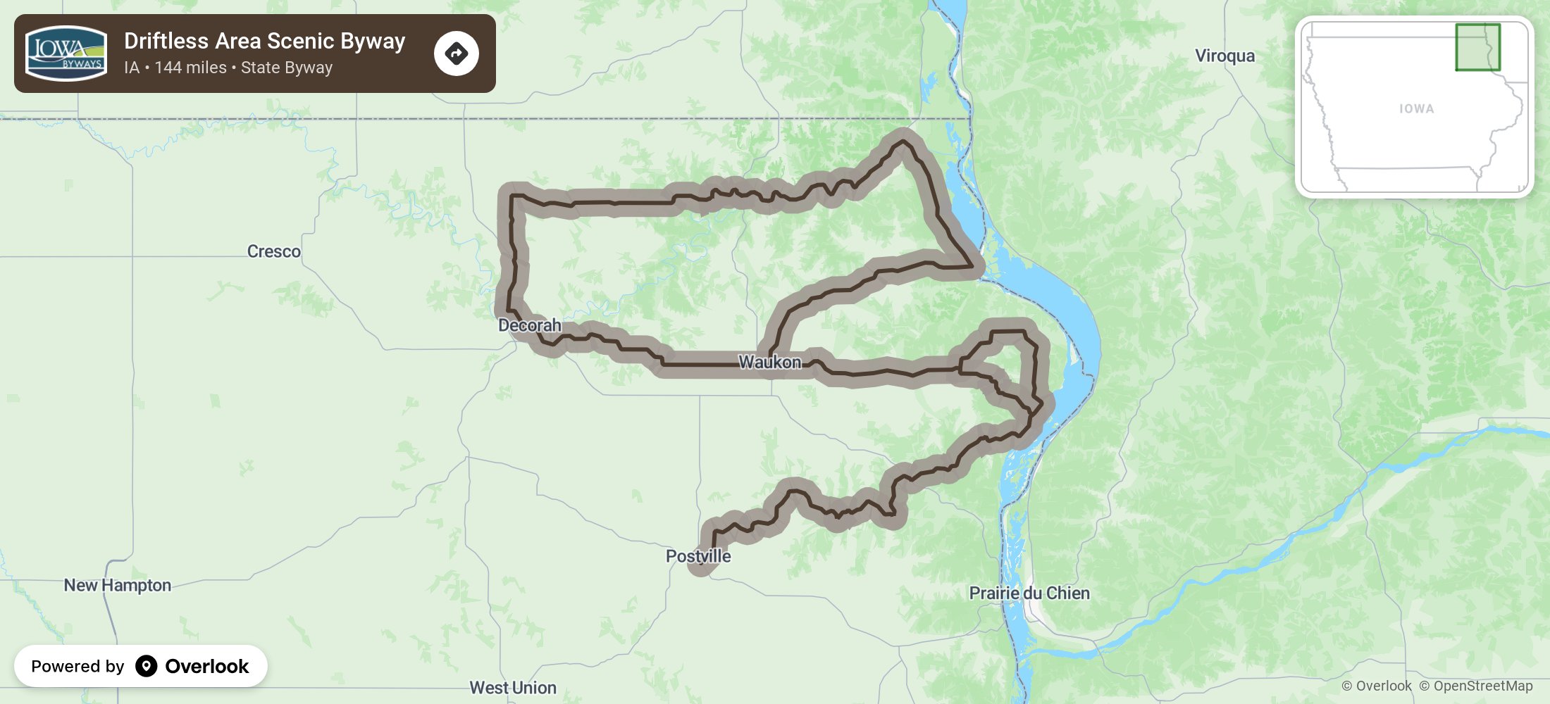 Driftless Area Scenic Byway on OverlookMaps.com
