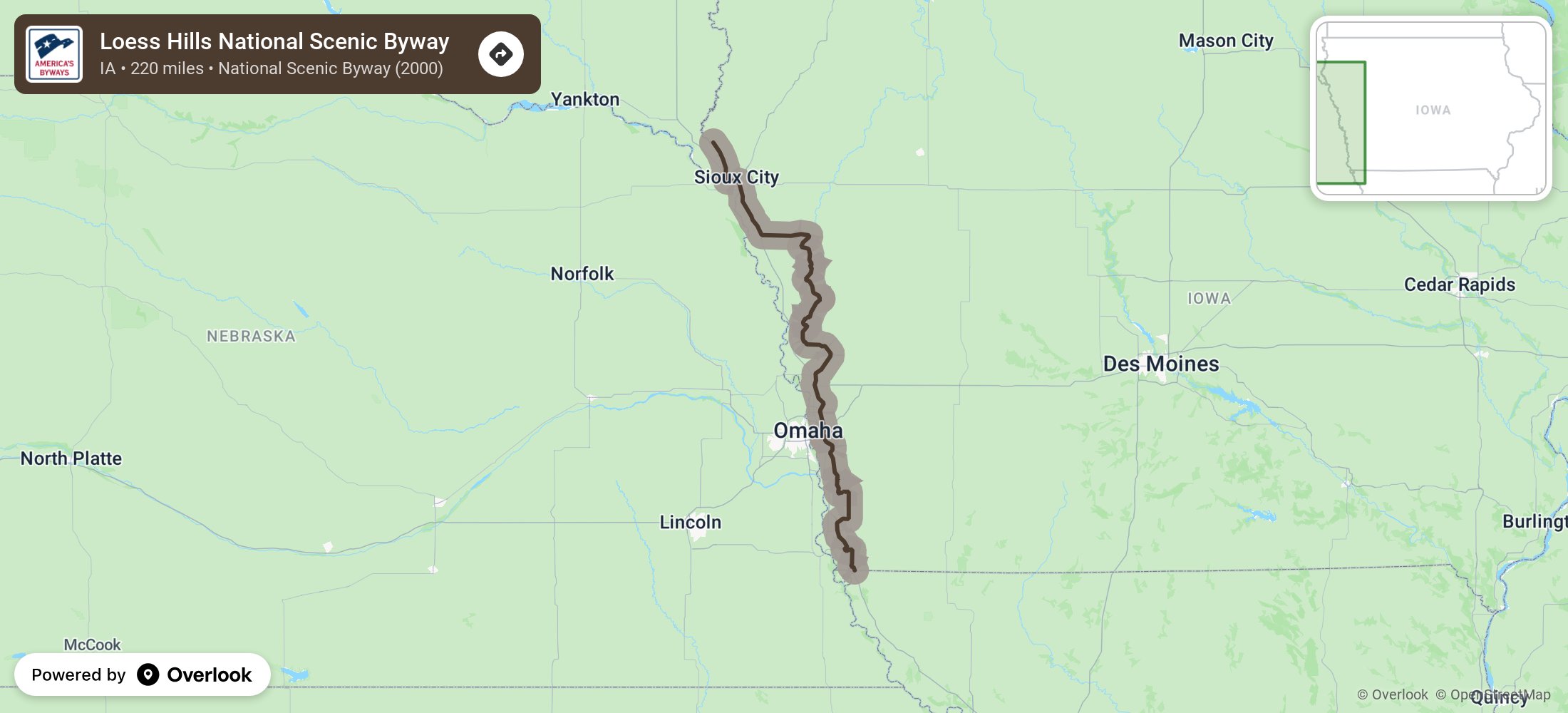 Loess Hills National Scenic Byway - America's Scenic Byways - Overlook Maps