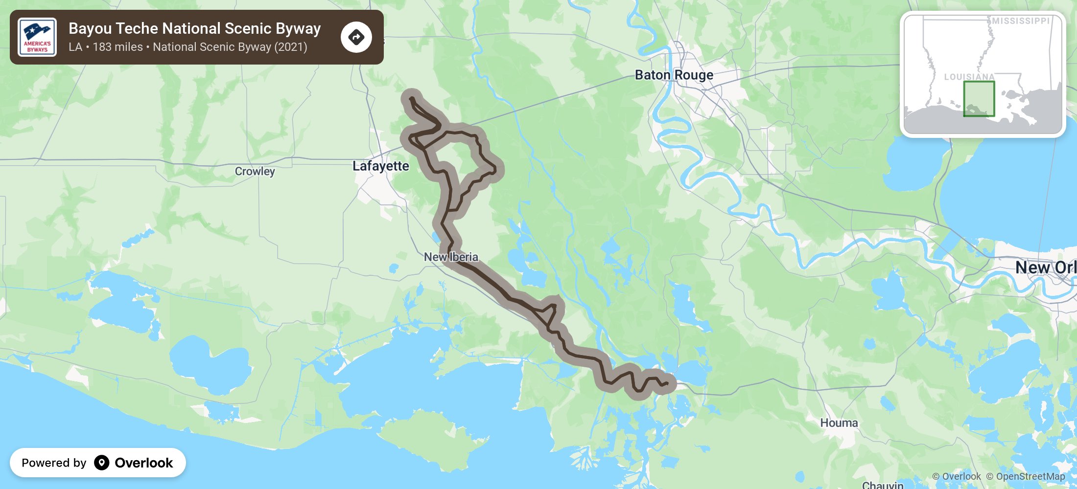 Bayou Teche National Scenic Byway on OverlookMaps.com