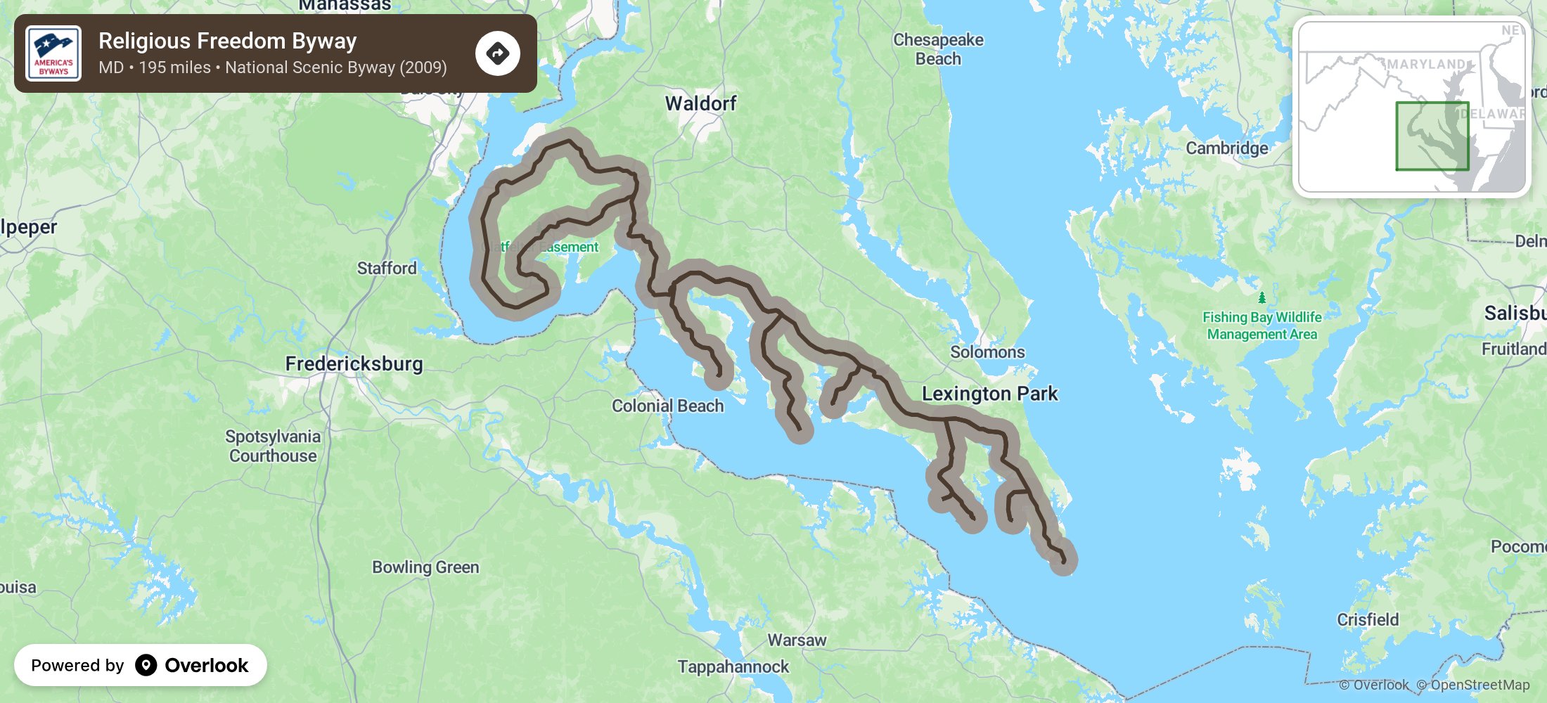 Religious Freedom Byway on OverlookMaps.com