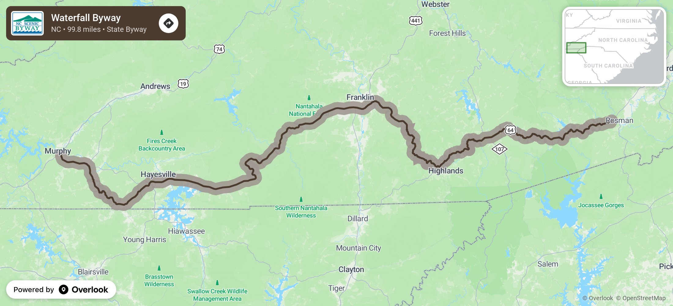 Waterfall Byway on OverlookMaps.com