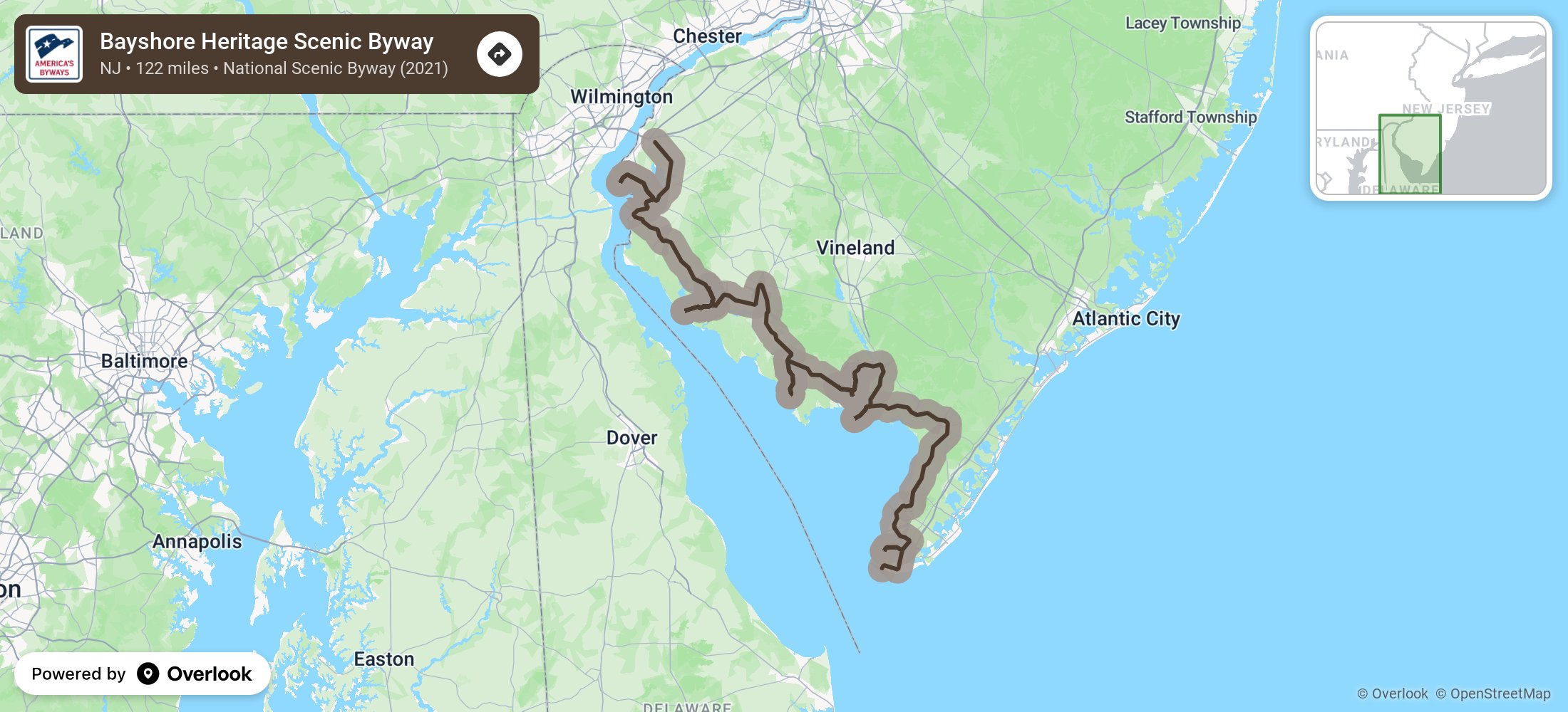 Bayshore Heritage Scenic Byway - America's Scenic Byways - Overlook Maps
