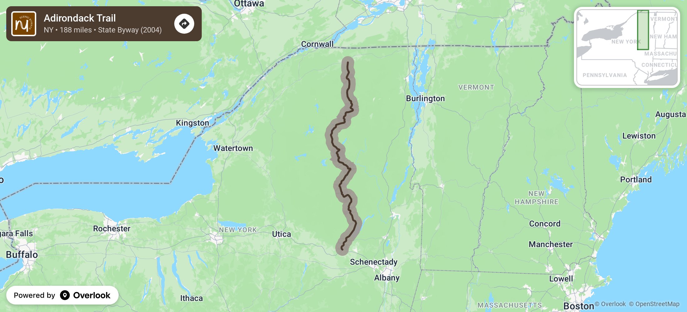 Adirondack Trail - America's Scenic Byways - Overlook Maps