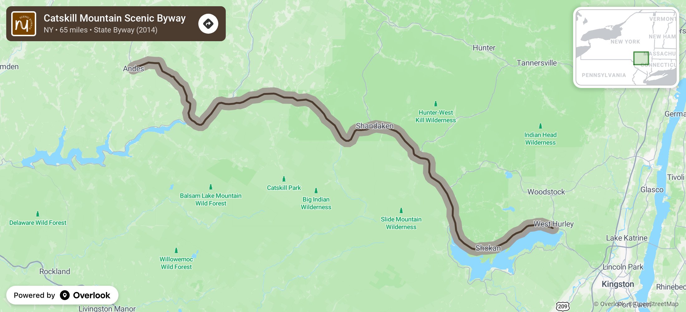 Catskill Mountain Scenic Byway - America's Scenic Byways - Overlook Maps