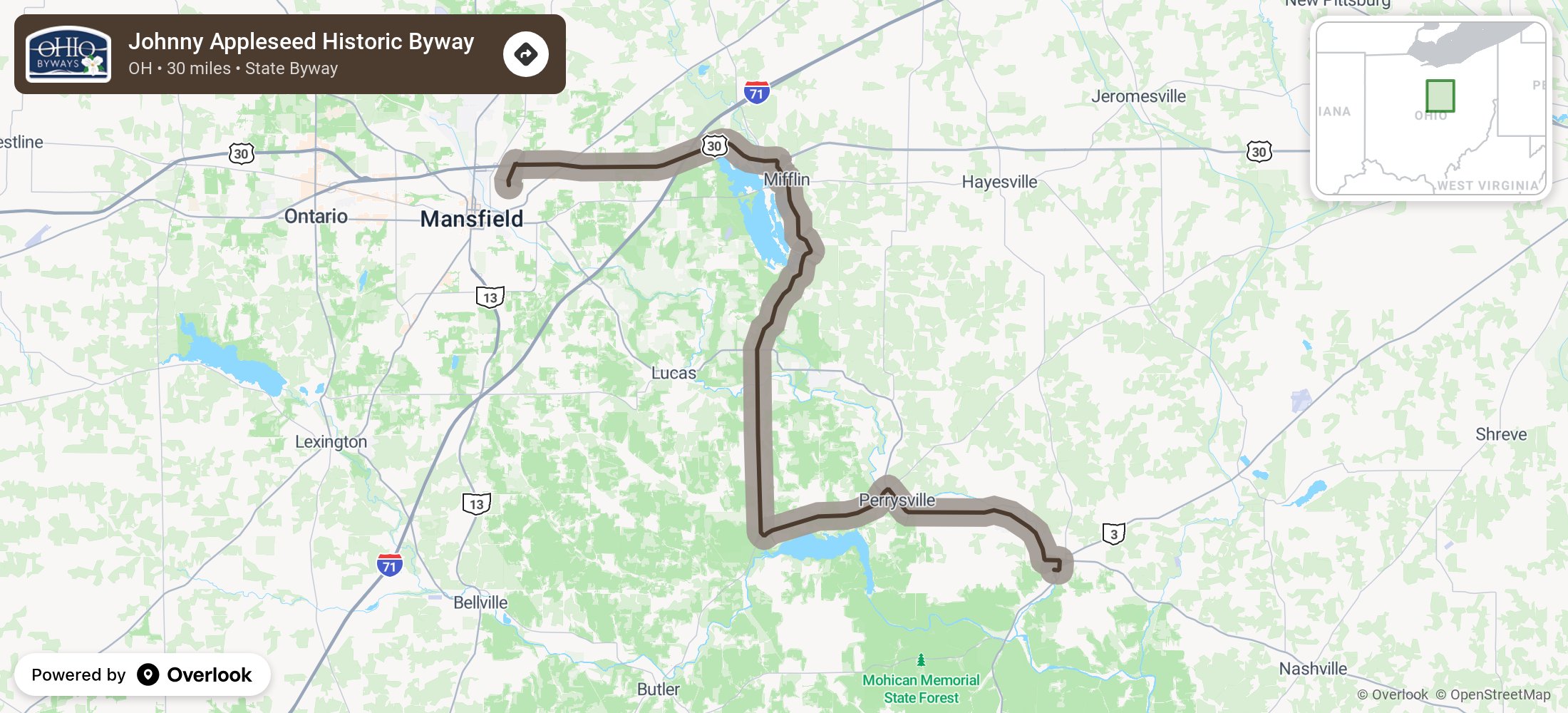 Johnny Appleseed Historic Byway on OverlookMaps.com