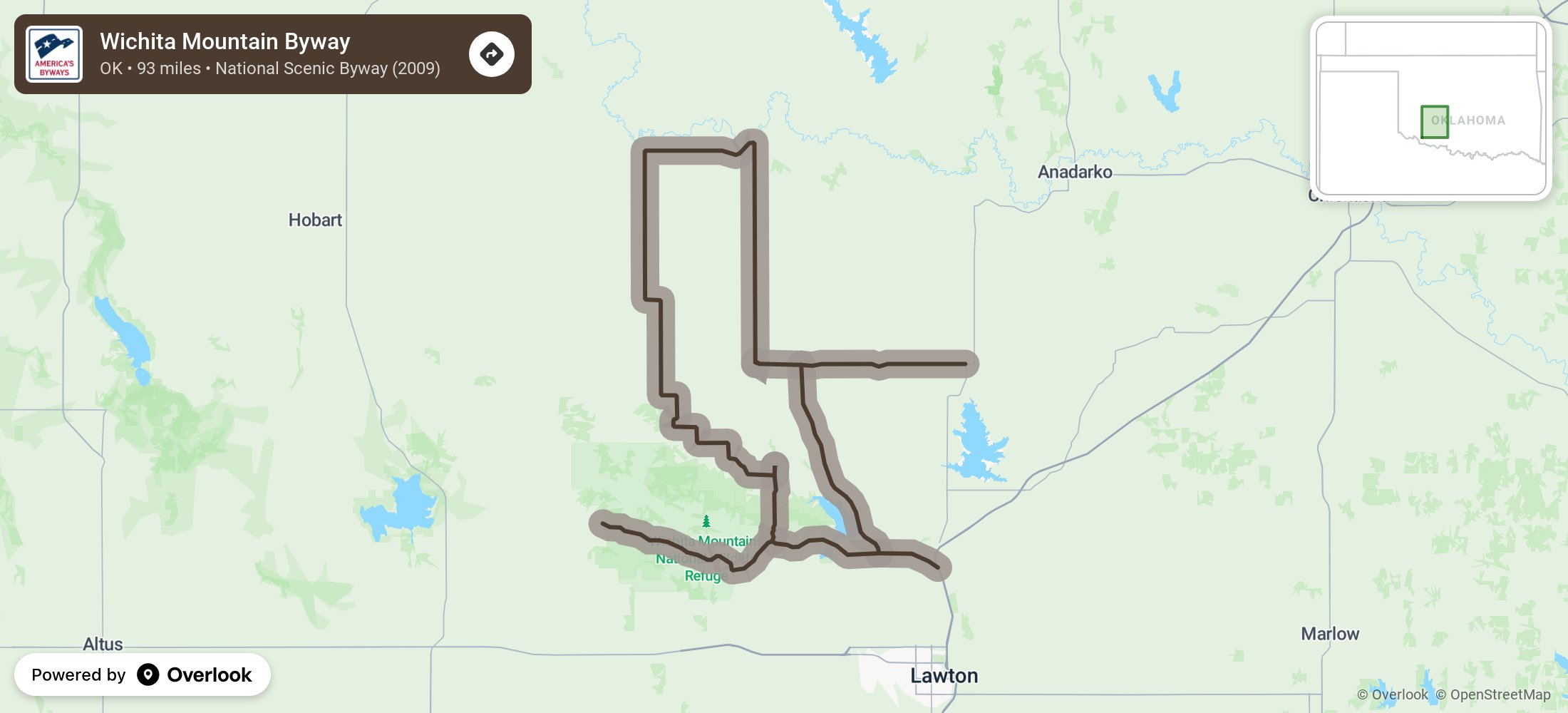 Wichita Mountain Byway on OverlookMaps.com