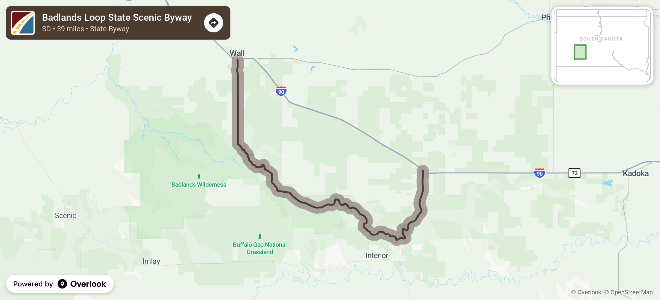 Badlands Loop State Scenic Byway - America's Scenic Byways - Overlook Maps