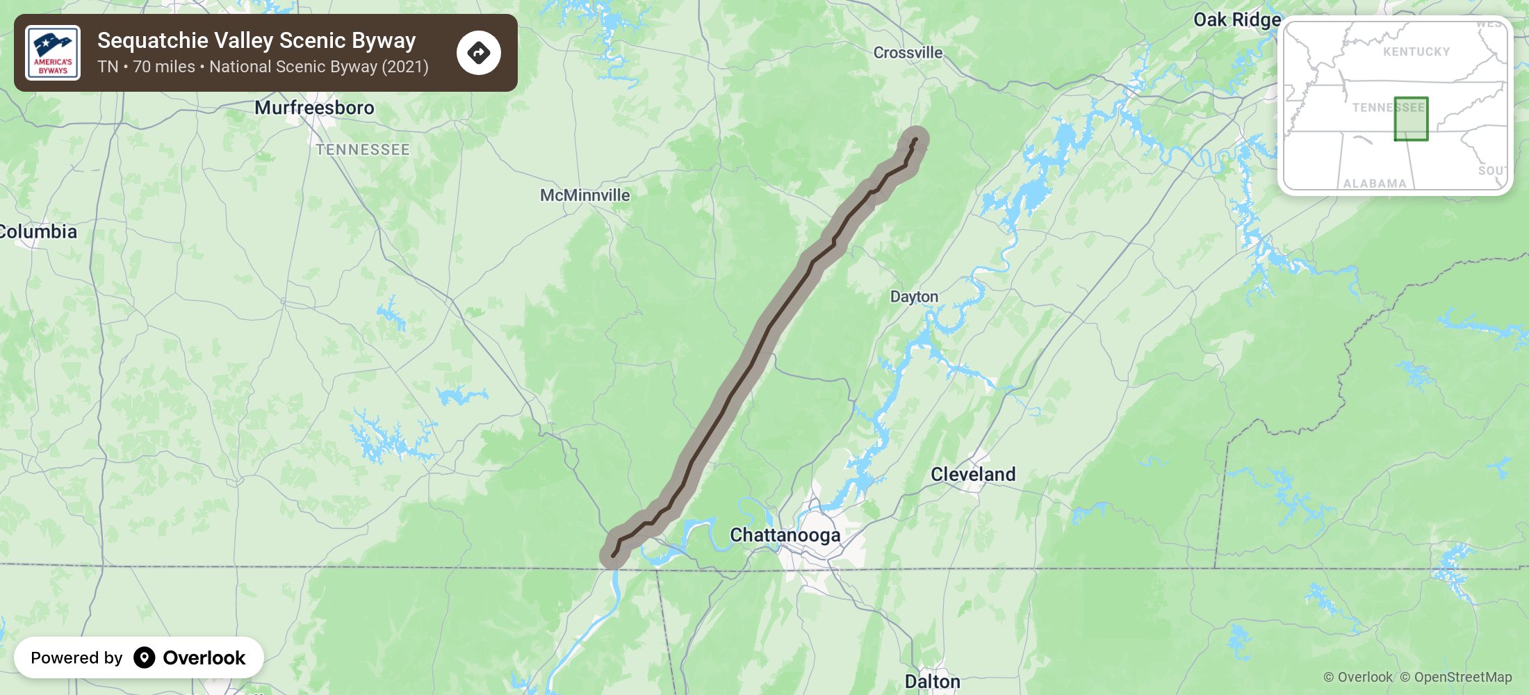 Sequatchie Valley Scenic Byway on OverlookMaps.com