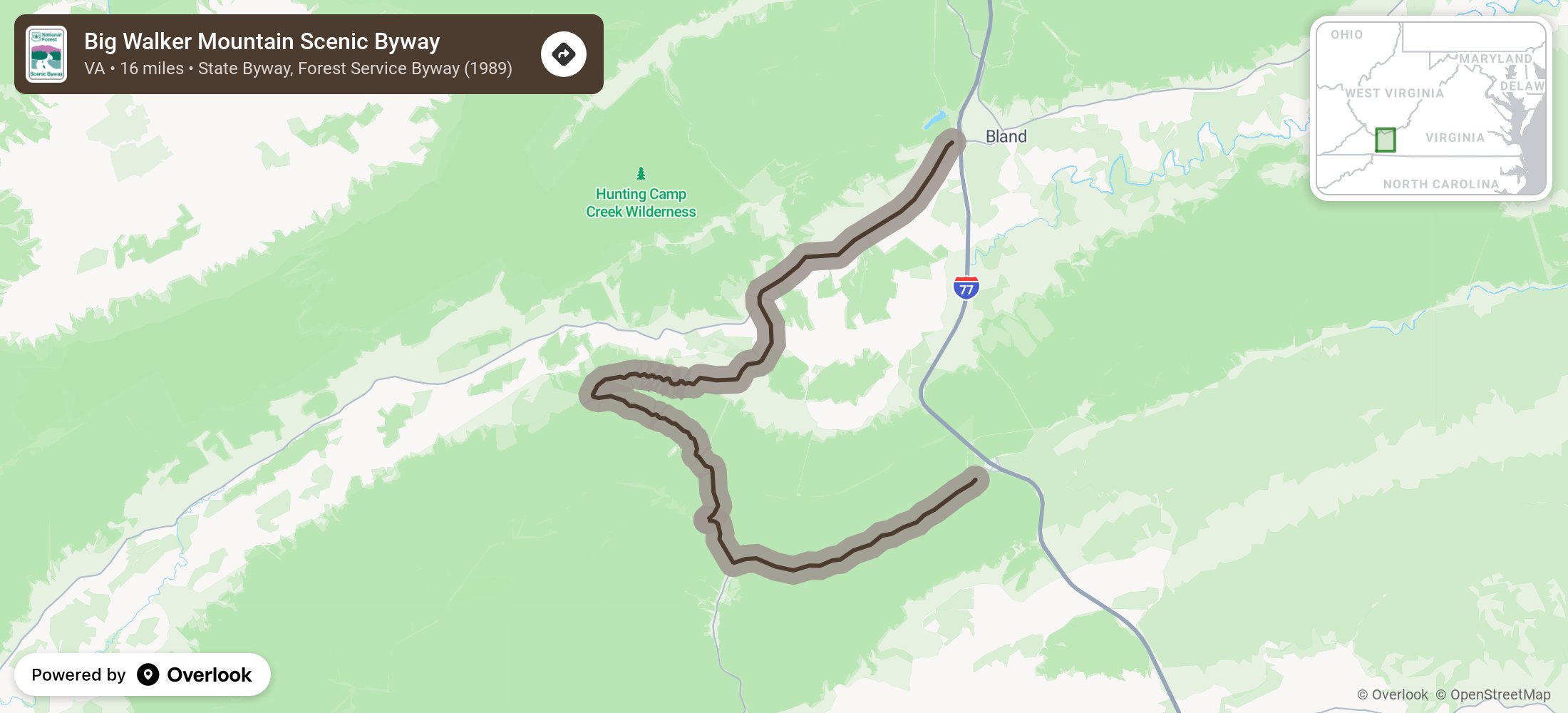 Big Walker Mountain Scenic Byway - America's Scenic Byways - Overlook Maps