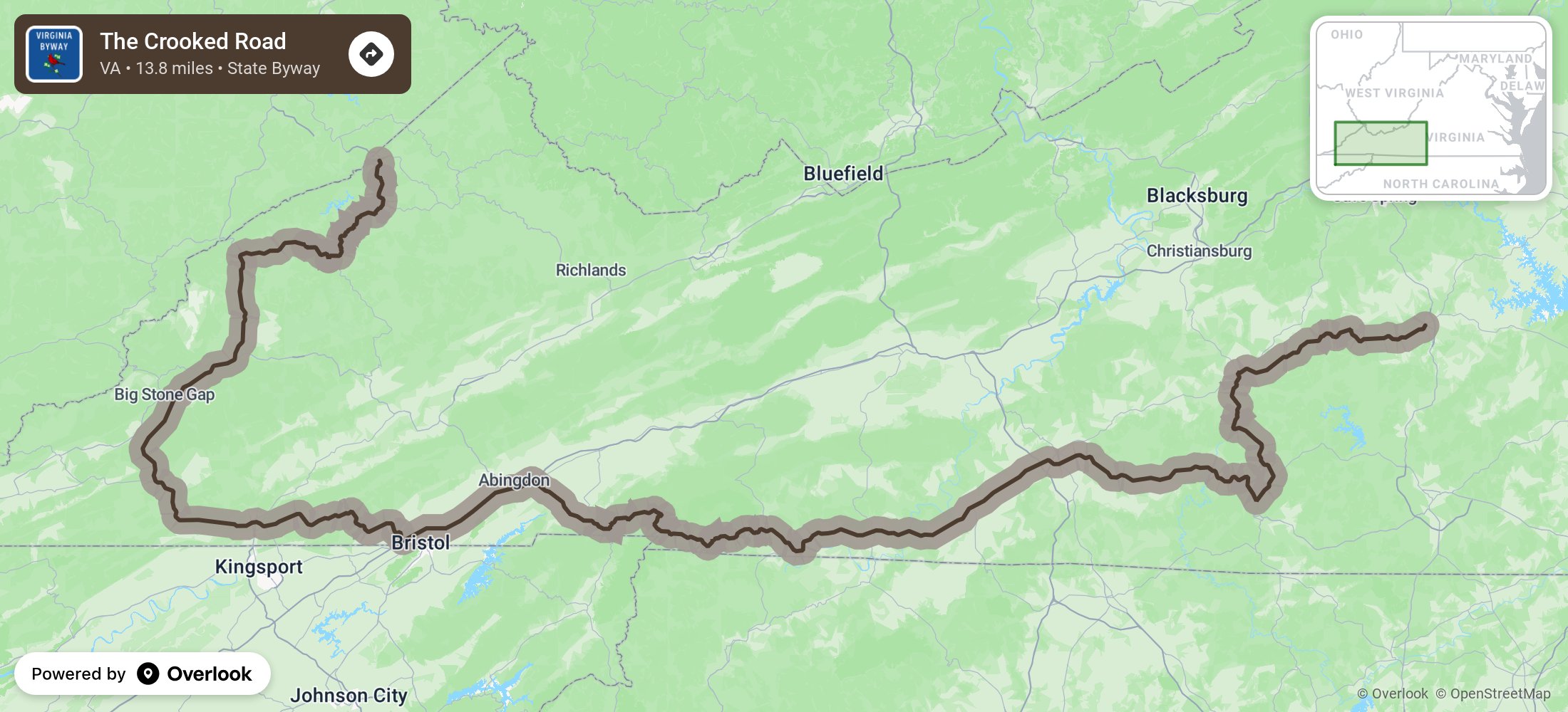 The Crooked Road - America's Scenic Byways - Overlook Maps