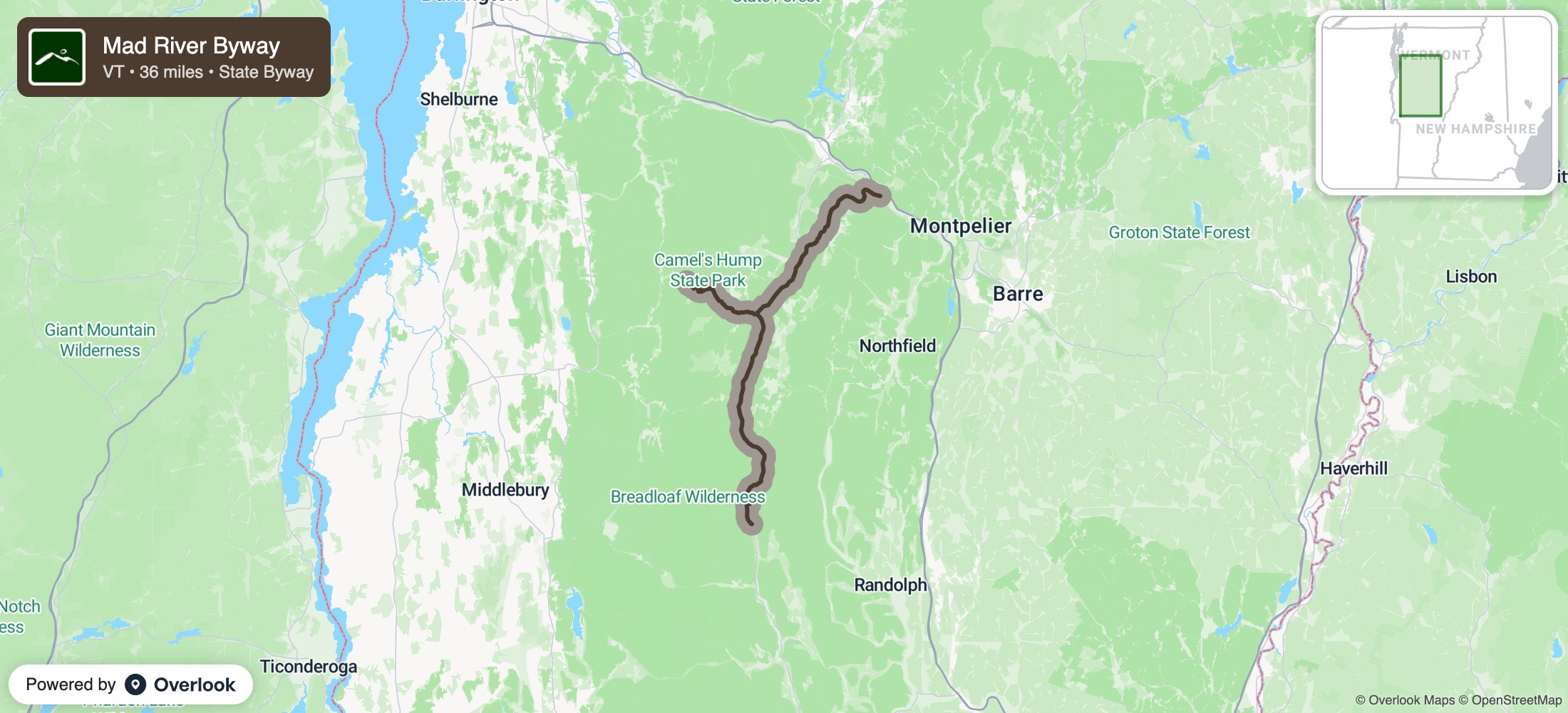 Mad River Byway on OverlookMaps.com