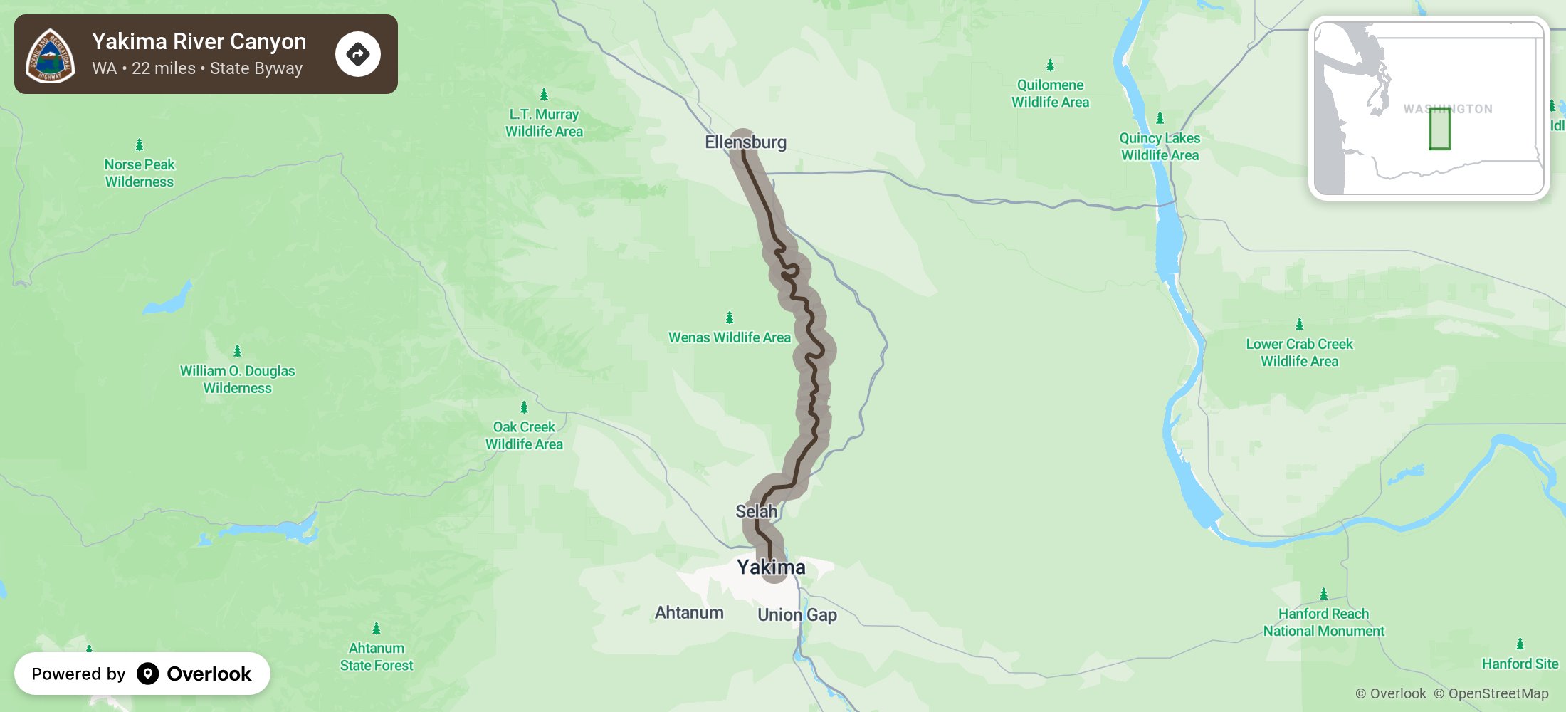 Yakima River Canyon - America's Scenic Byways - Overlook Maps
